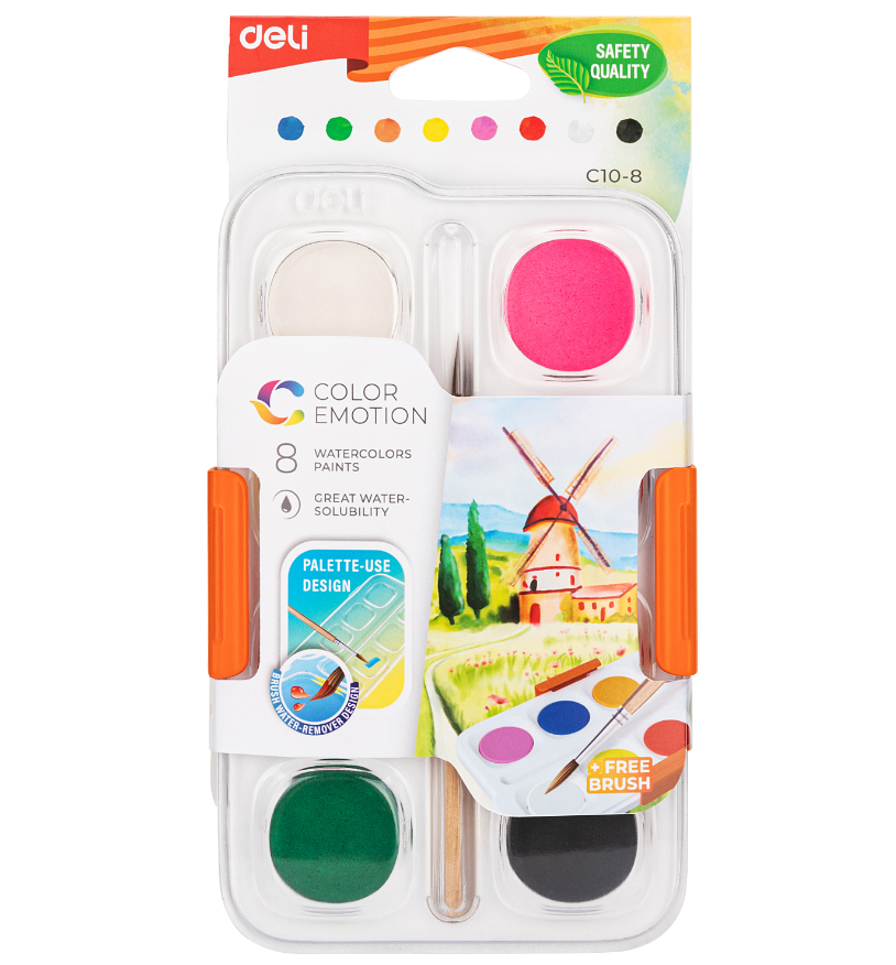 Deli EC10-8 Watercolor Painting Set – Stationery Store